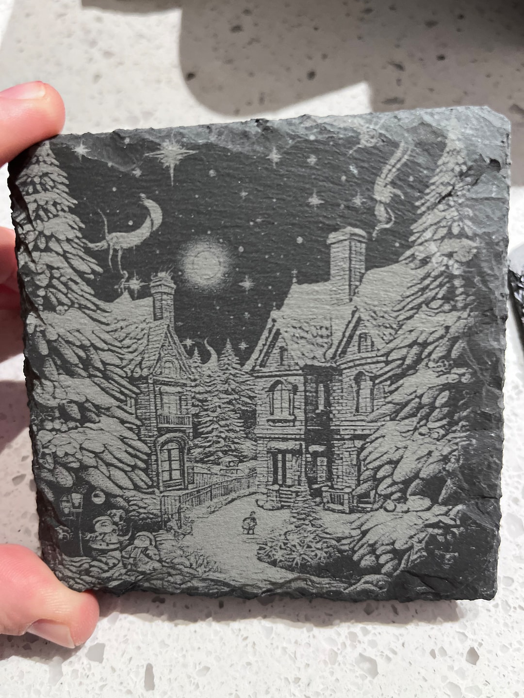 Beautiful Laser Engraved Slate Coaster - Etsy