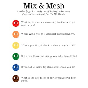 M&M Icebreaker Game - Perfect for Meetings, Moms Groups, Young Adult ...