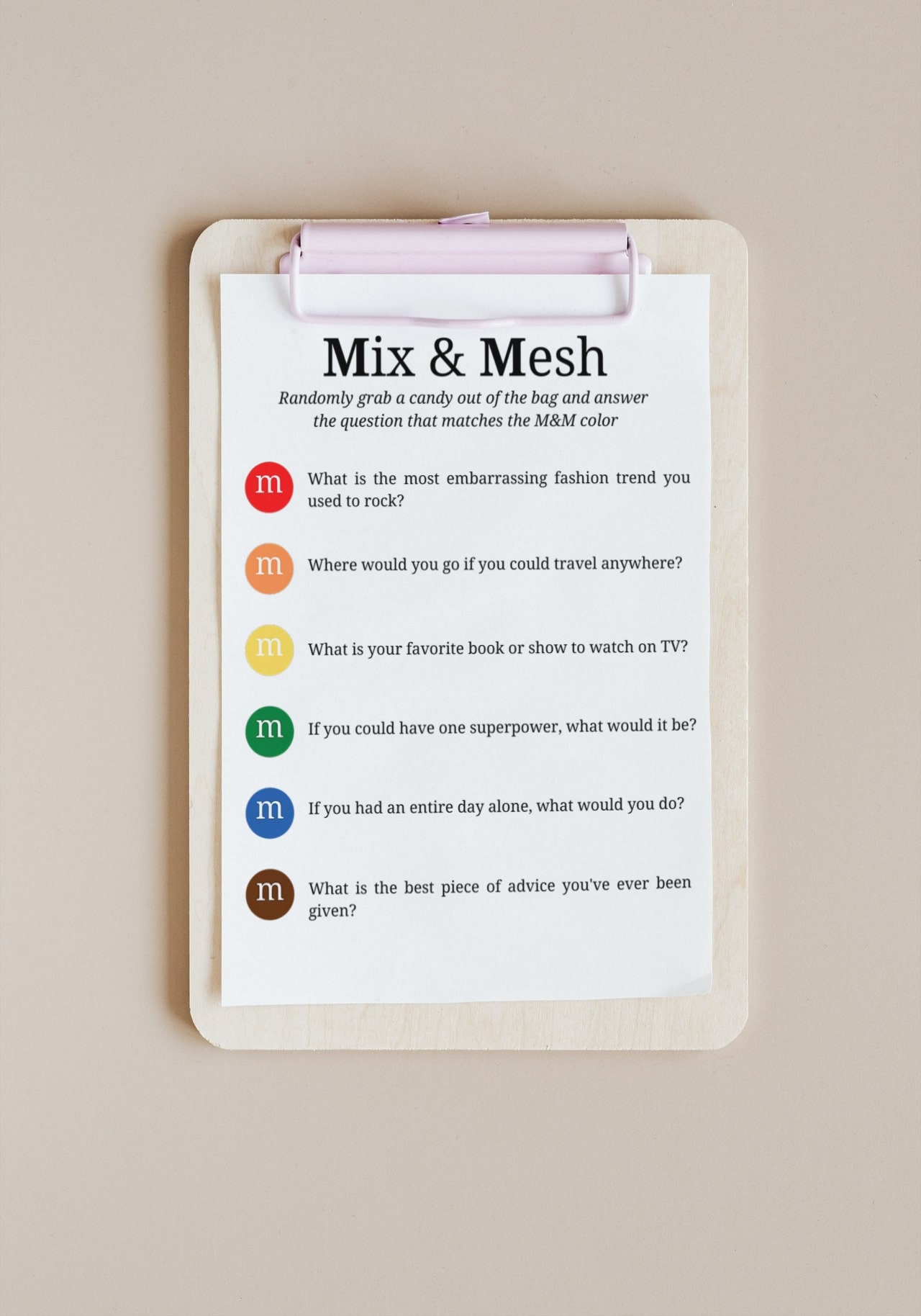 M&M Icebreaker Game - Perfect for Meetings, Moms Groups, Young Adult ...