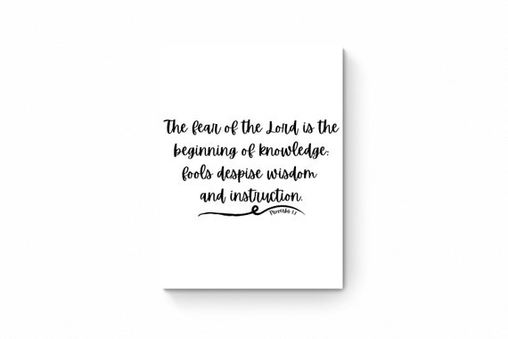 Proverbs 1:7 Bible Verse Printable Instant Download Wall | Etsy