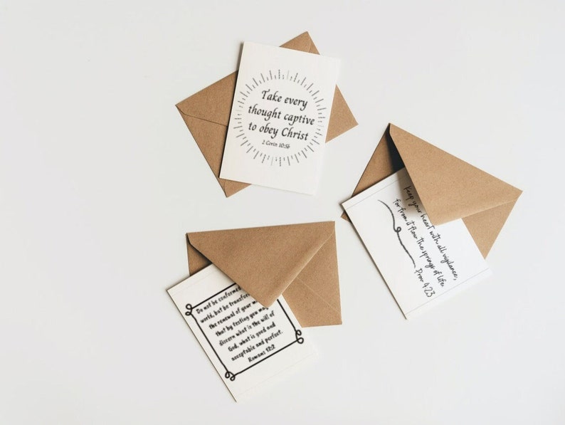 Printable Bible Verses on Thoughts / 8 Encouraging Cutouts / Instant ...