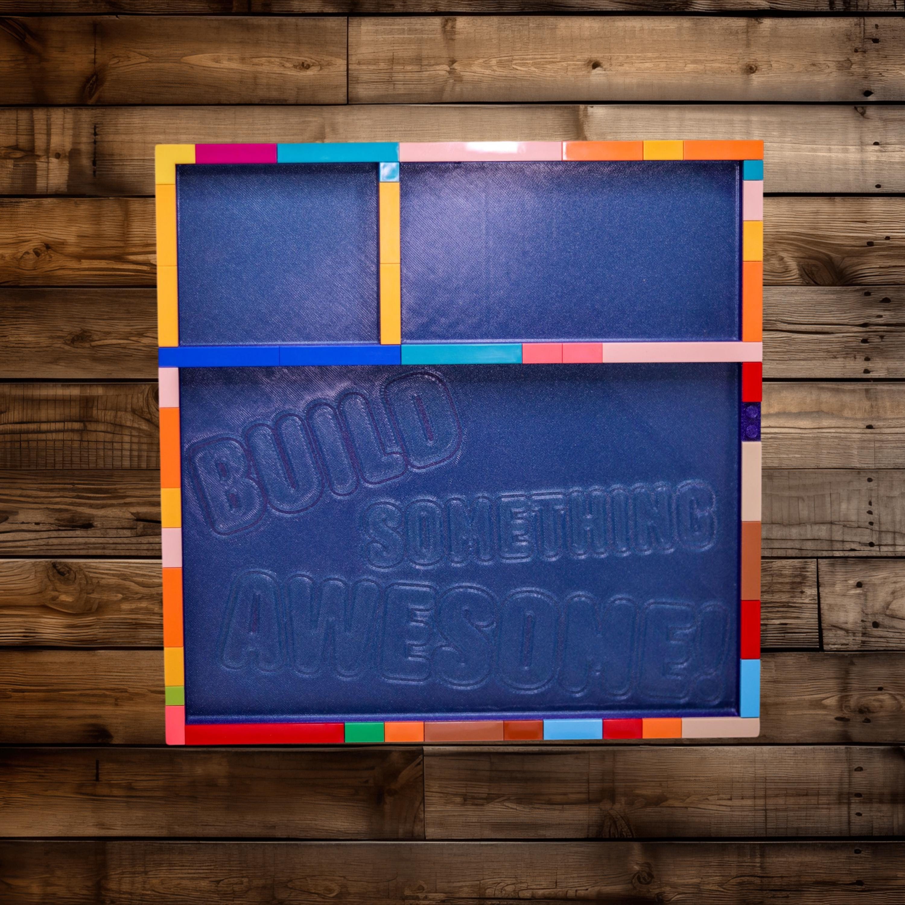 Building Block Tray "build Something Awesome" Brick Building Tray ...