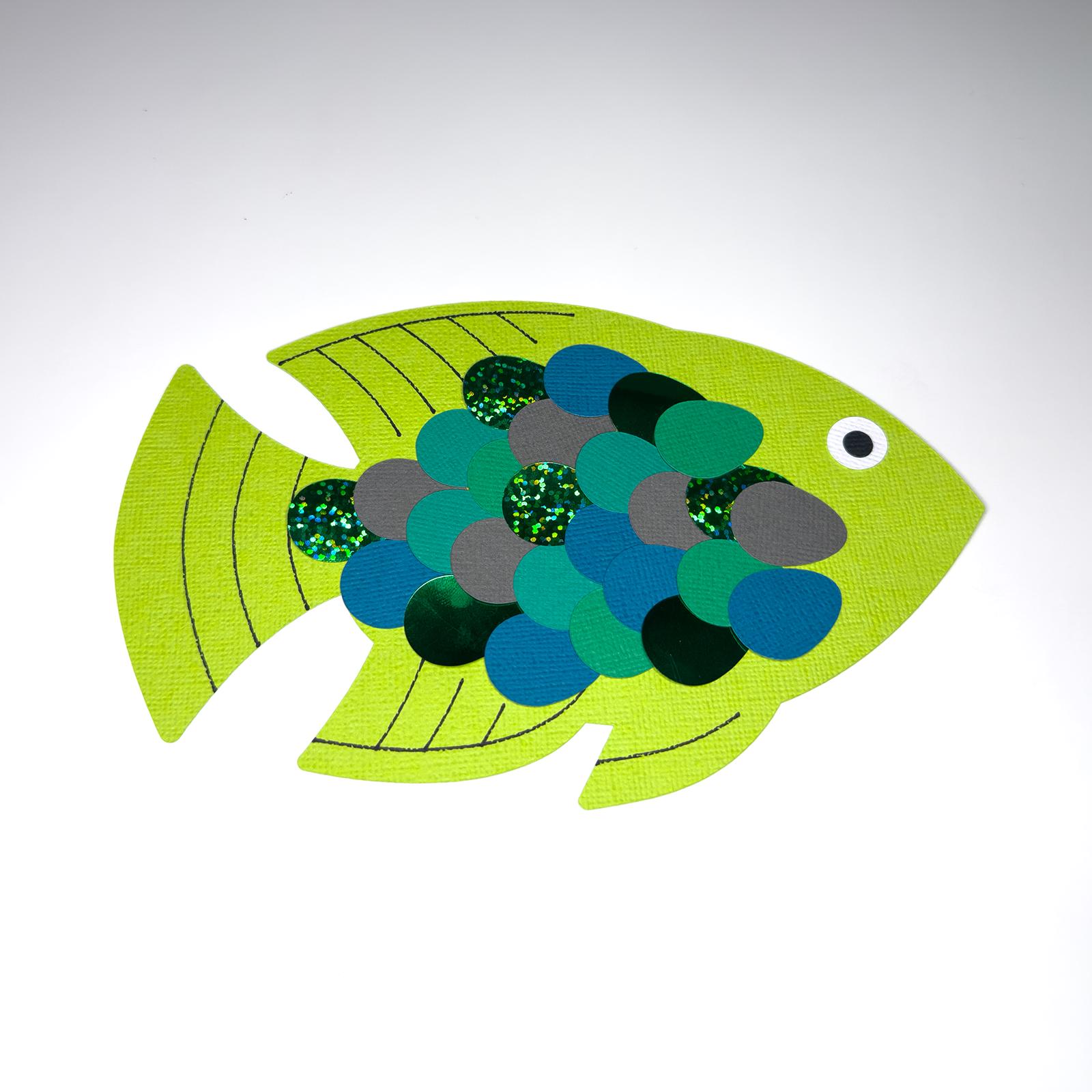 Green Fish Paper Craft Kit: Pre-cut Scales, Kids DIY Activity - Etsy