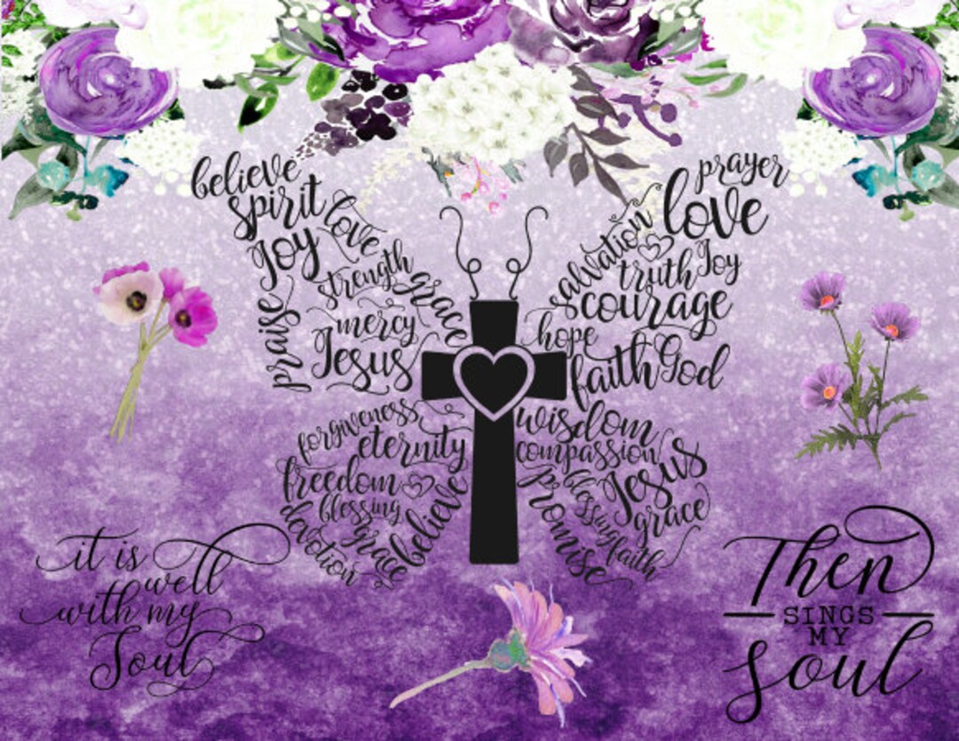 Purple-christian-butterfly Tumber Design - Etsy