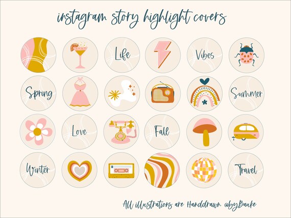 24 Retro Instagram Highlight Covers Vintage Insta Story - Etsy