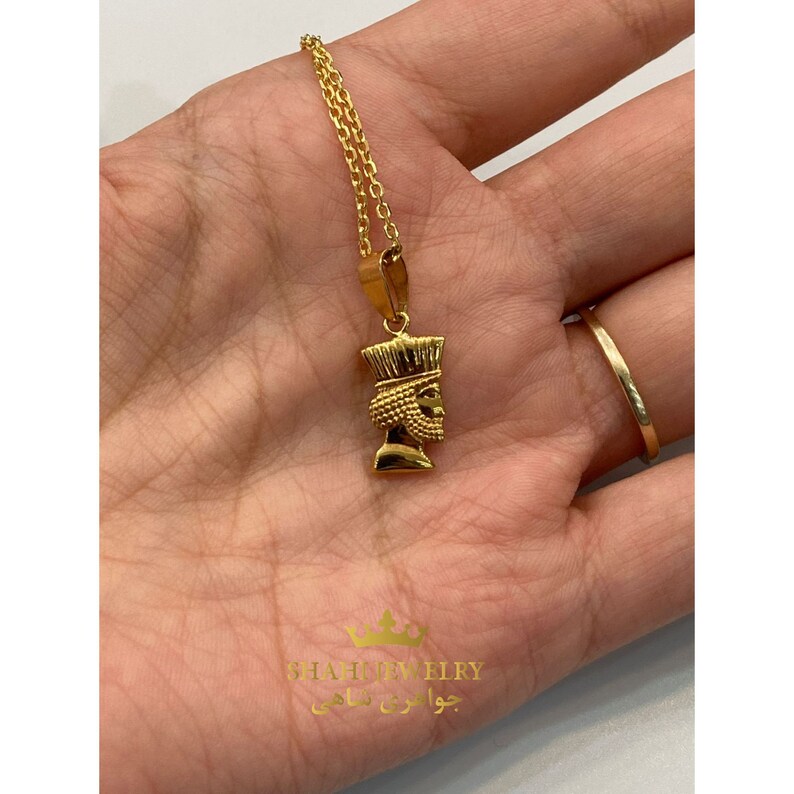 18K Solid Gold, Achaemenid Soldier Pendant, Hakhamanesh Head Pendant ...