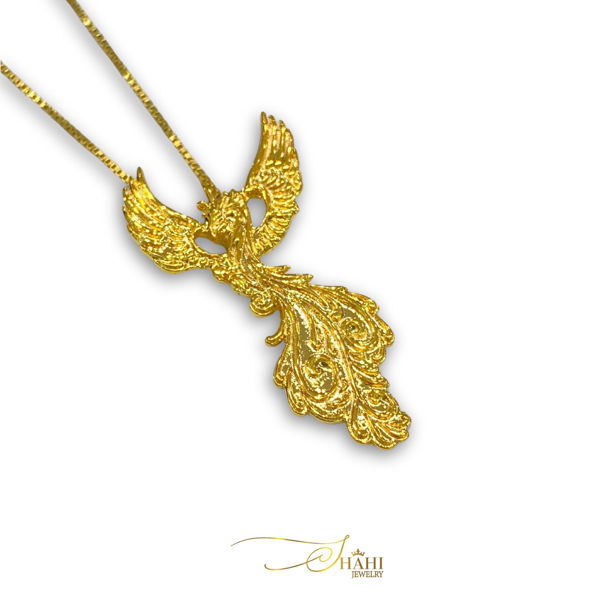 Simorgh Pendant, Phoenix Pendant, Persian Style Jewelry, 925 Gold ...