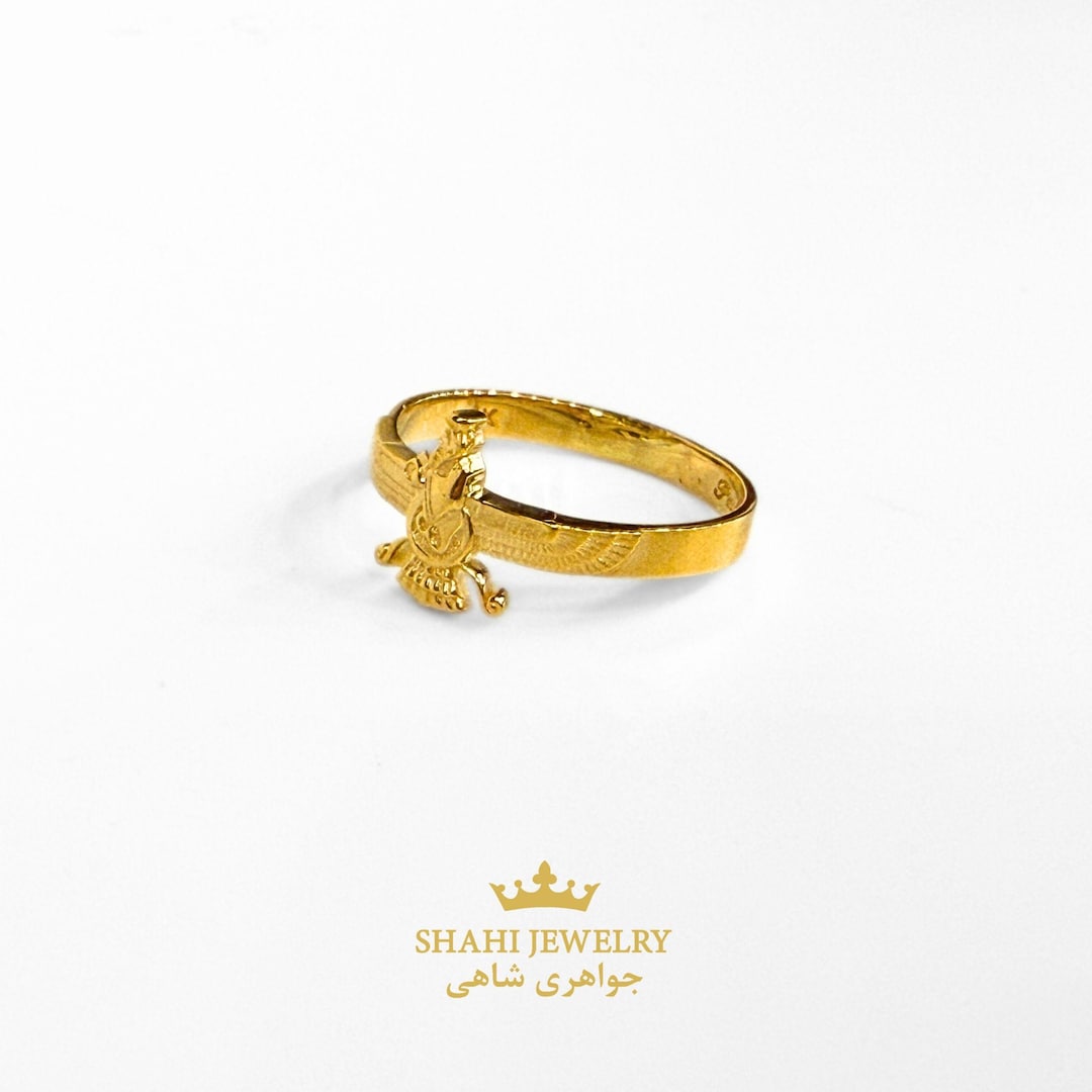 18k Solid Gold Farvahar Ring • Persian Zoroastrian Symbol • Designed ...