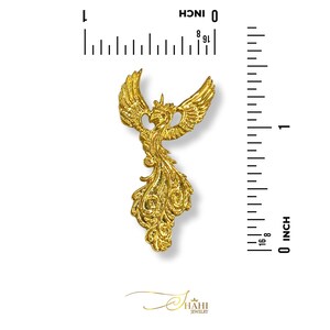 Simorgh Pendant, Phoenix Pendant, Persian Style Jewelry, 925 Gold ...