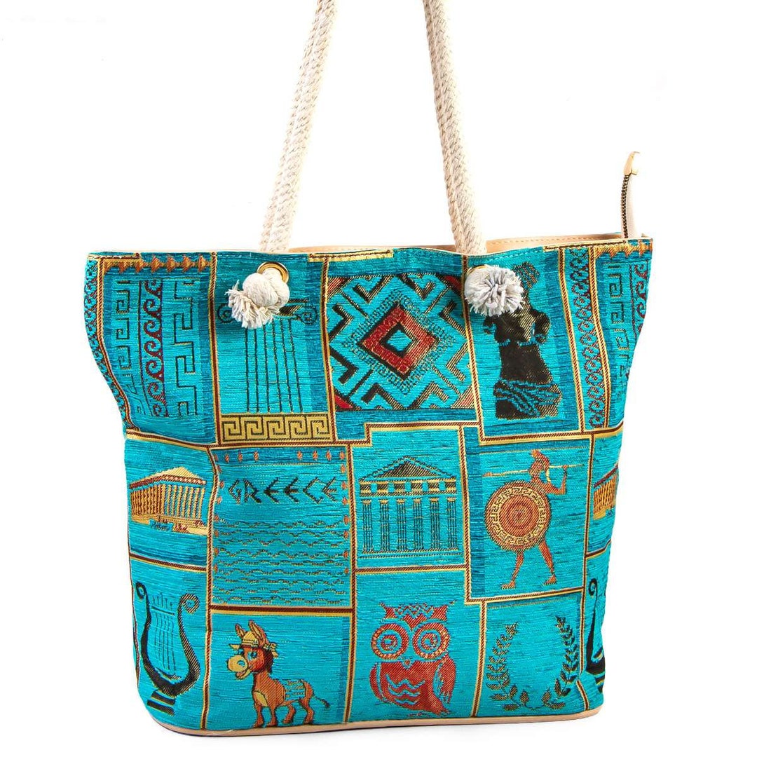 Greece Vintage Shoulder Bag Blue - Etsy