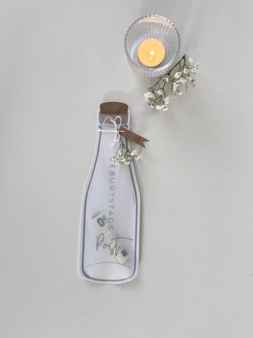 Download PDF Printable Message in a Bottle Gift, Money Gift, Birthday ...