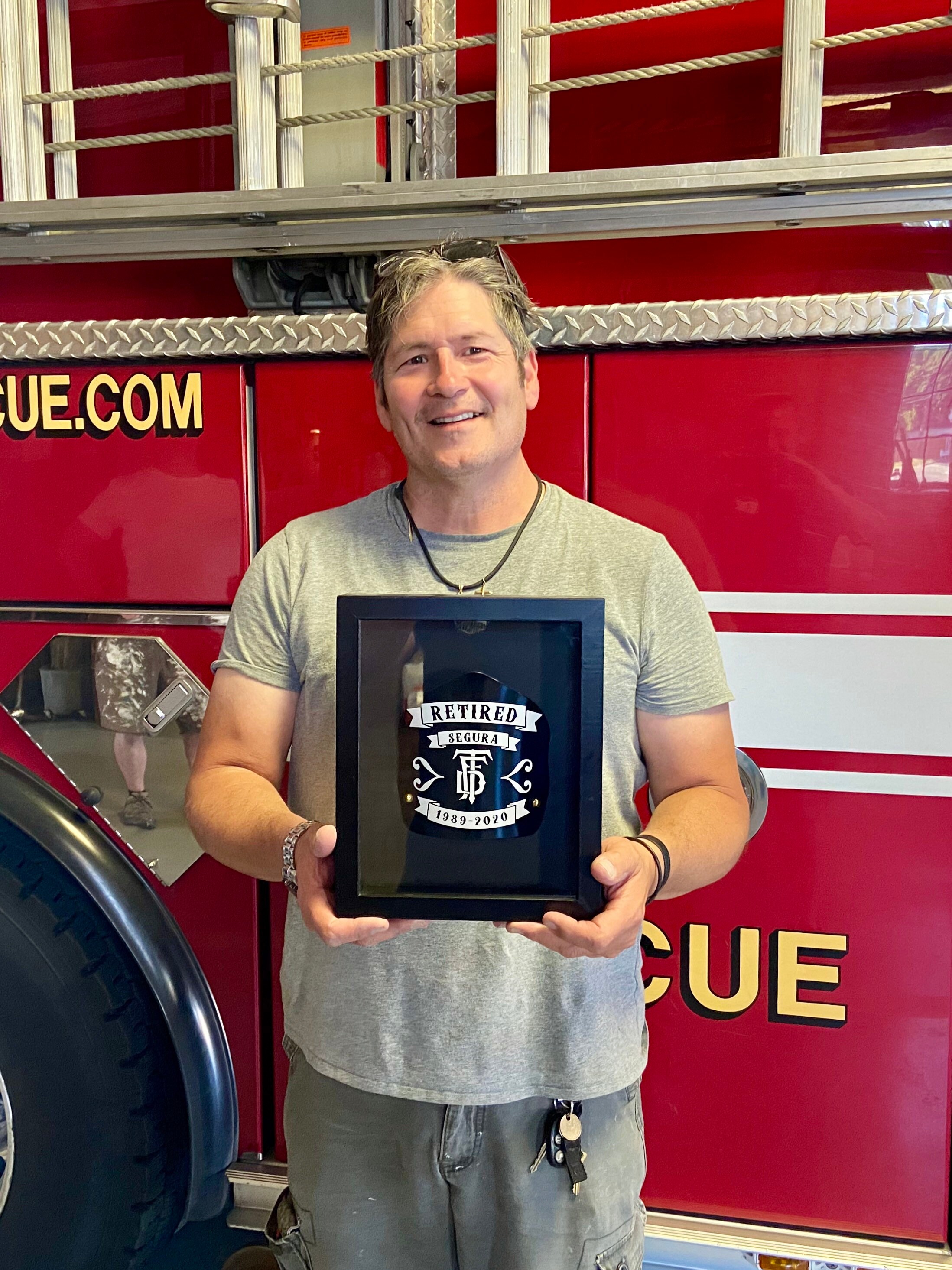 Firefighter Custom Metal Fire Shield in a Shadow Box * Retirement or ...
