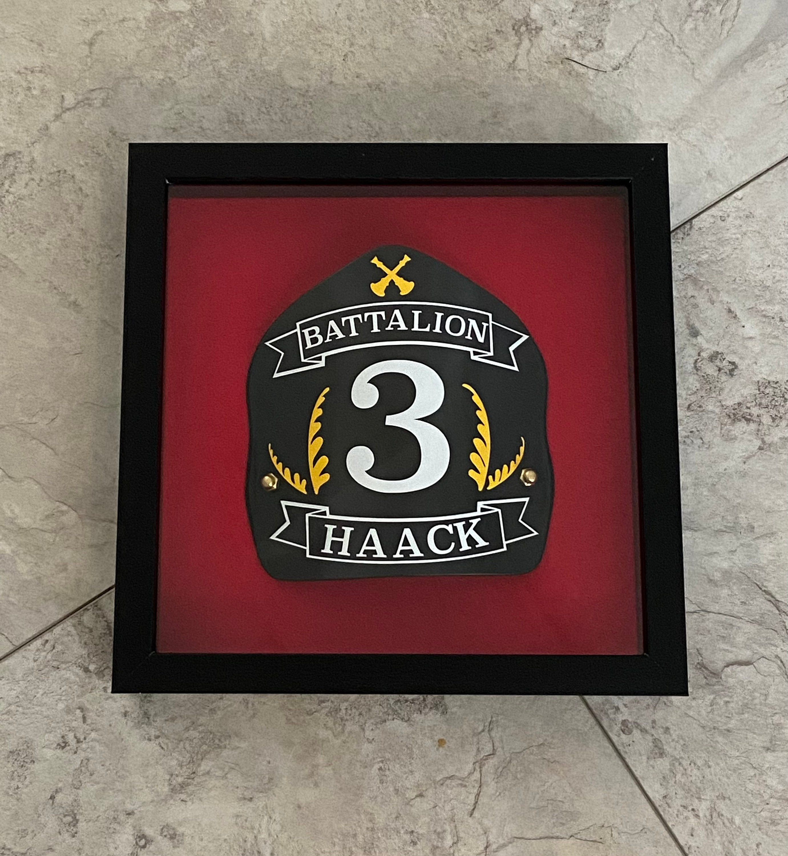 Firefighter Custom Metal Fire Shield in a Shadow Box * Retirement or ...