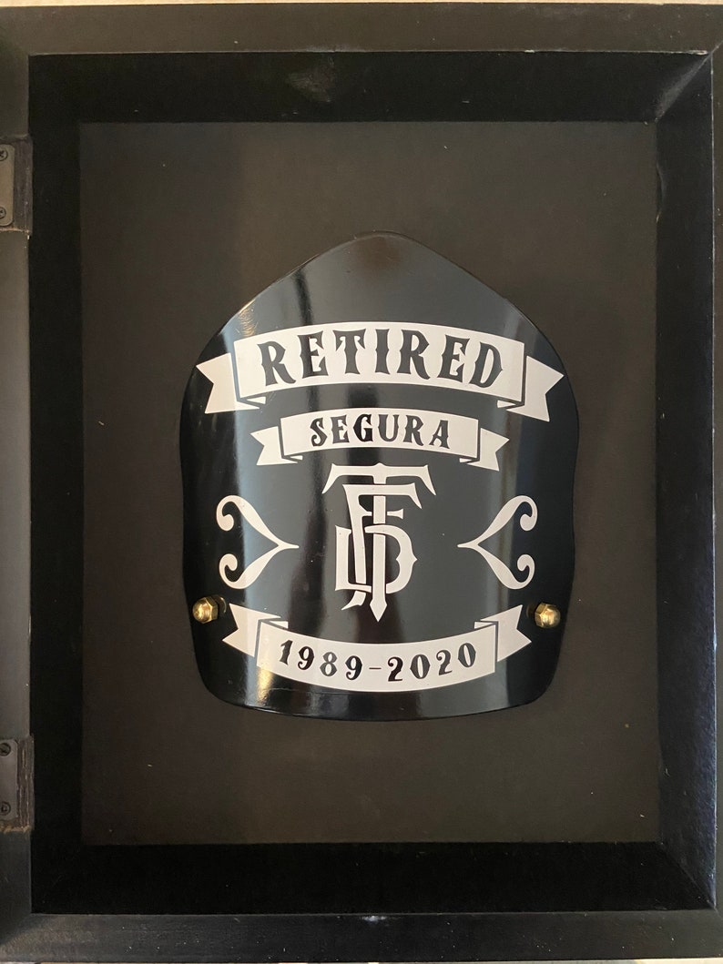 Firefighter Custom Metal Fire Shield in a Shadow Box * Retirement or ...