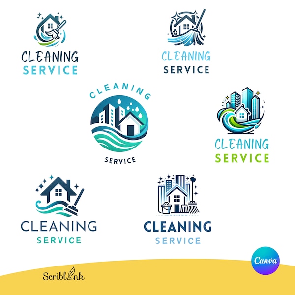 Cleaning Business Editable Logo - Etsy