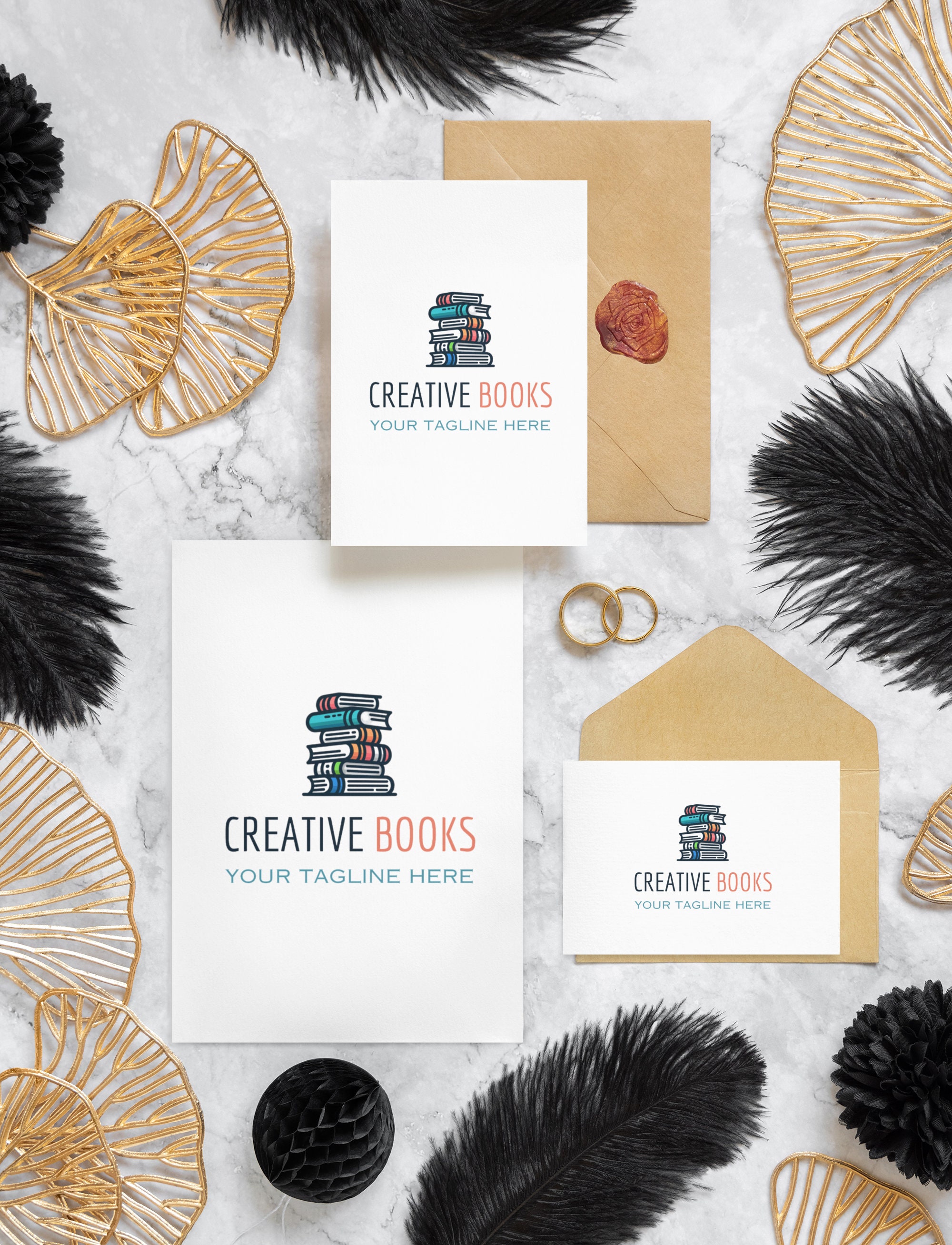 Book Lover Logo PNG Svgs, Canva 6 Editable Library & Author Logos, DIY ...