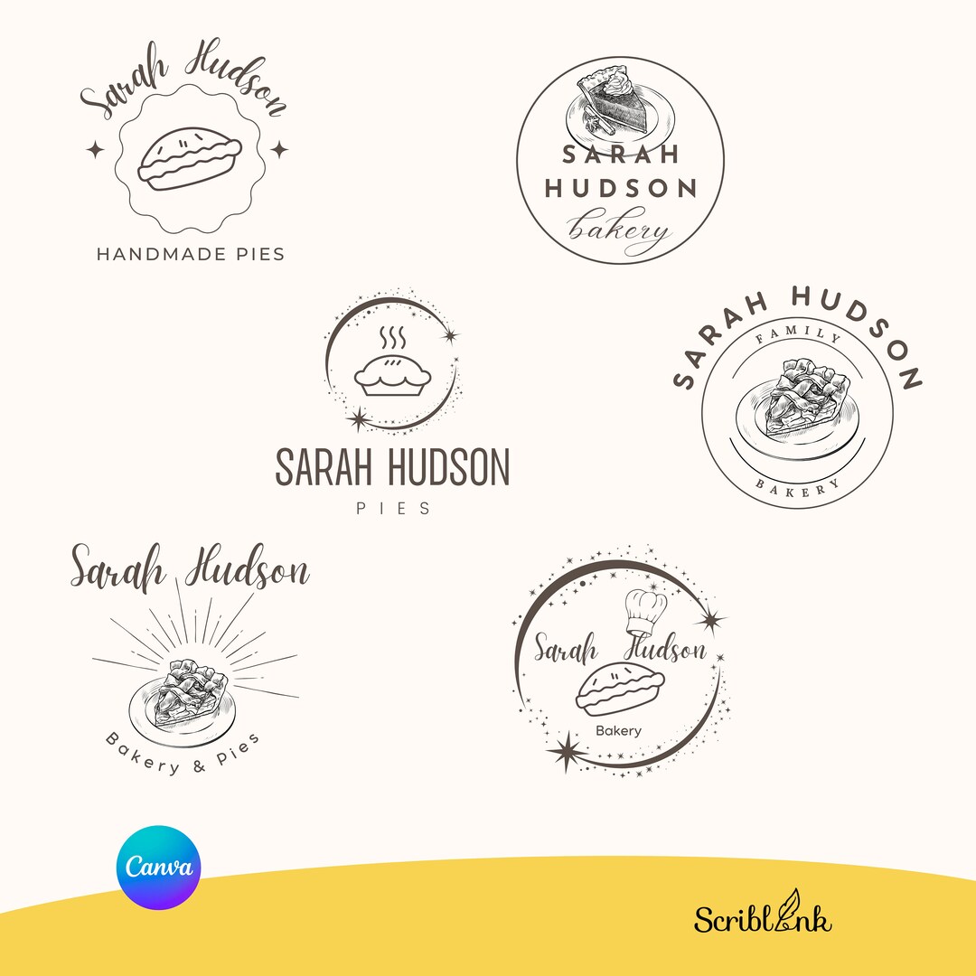 Custom Pie Baking Business Logo - Pecan, Pumpkin, Slice of Pie Shop ...