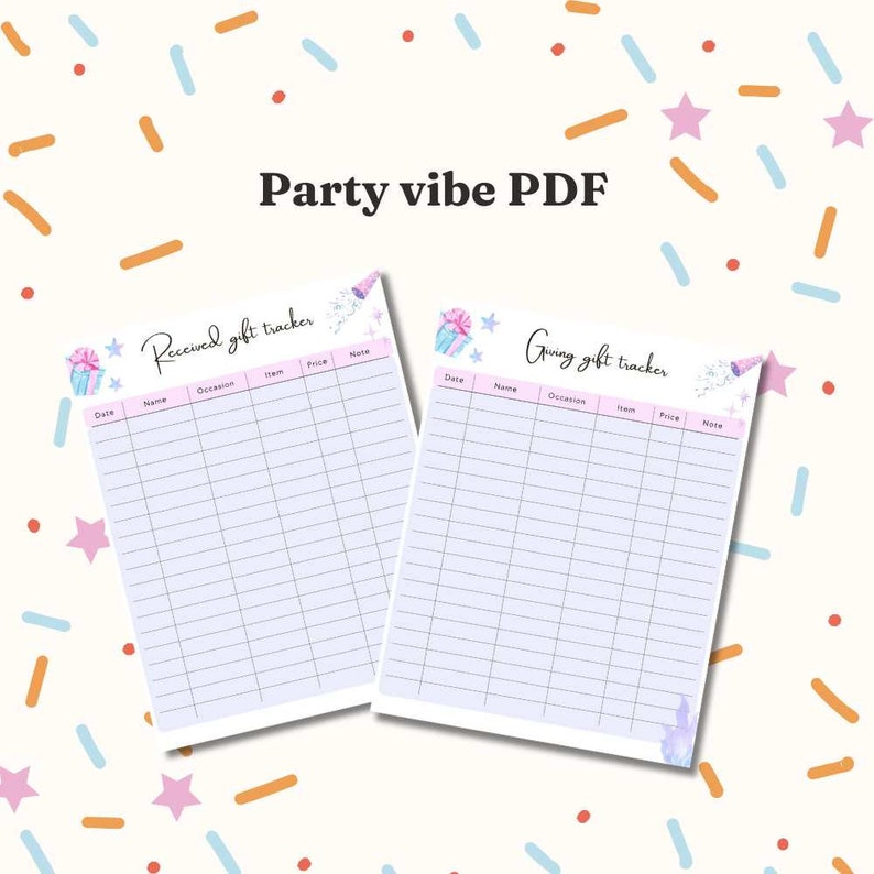 Gift Tracker Printable, Instant Download Gift Tracker, Present Tracker ...