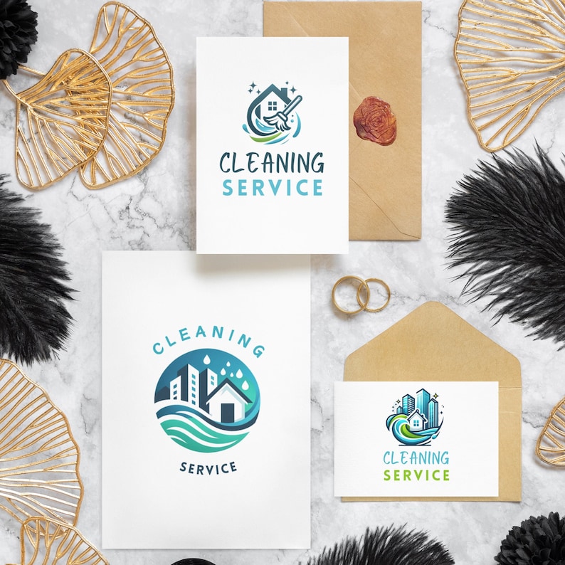 Professional Cleaning Company Logos, Canva 6 Editable Editable House ...