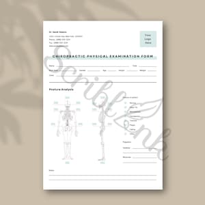 Chiropractic Physical Examination Information/ PDF Canva Template ...