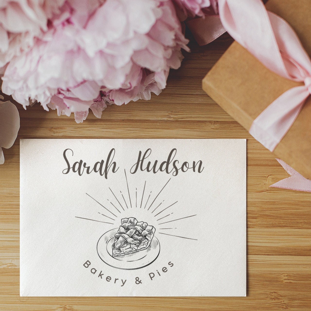 Custom Pie Baking Business Logo - Pecan, Pumpkin, Slice of Pie Shop ...