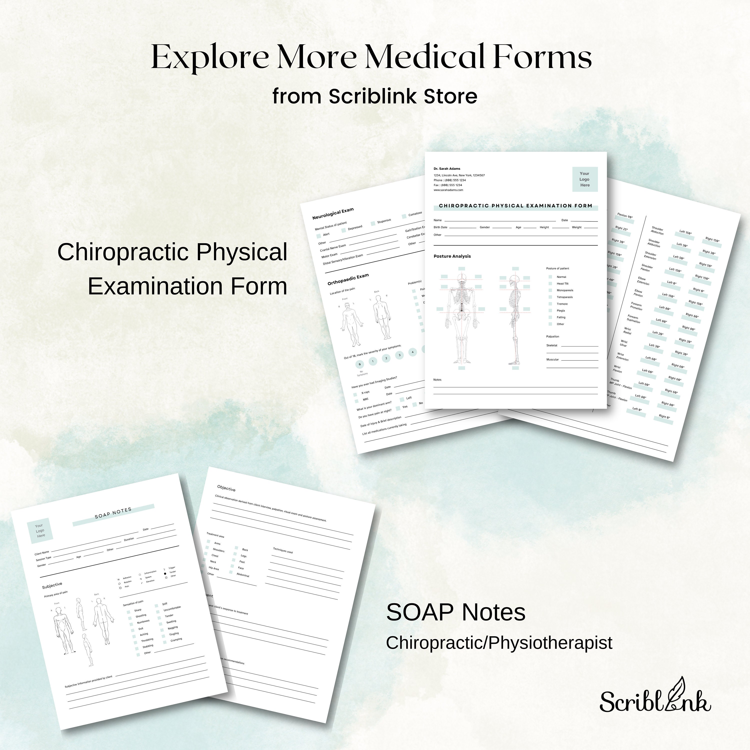 Chiropractic New Patient Information/ History/ PDF Canva Template ...