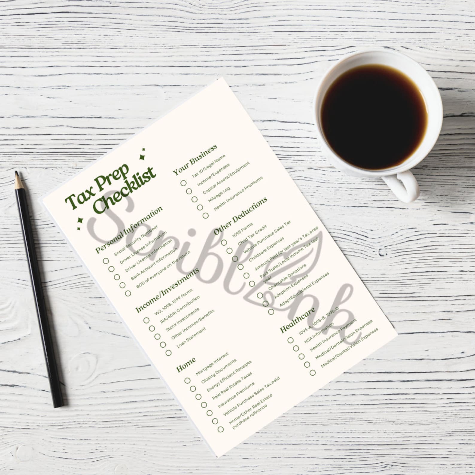 Tax Prep Checklist Tracker Printable, Tax Prep 2024, Tax Checklist, Tax ...