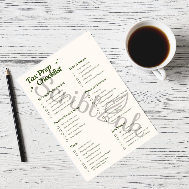 Tax Prep Checklist Tracker Printable, Tax Prep 2024, Tax Checklist, Tax ...