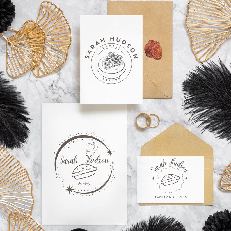 Custom Pie Baking Business Logo - Pecan, Pumpkin, Slice of Pie Shop ...