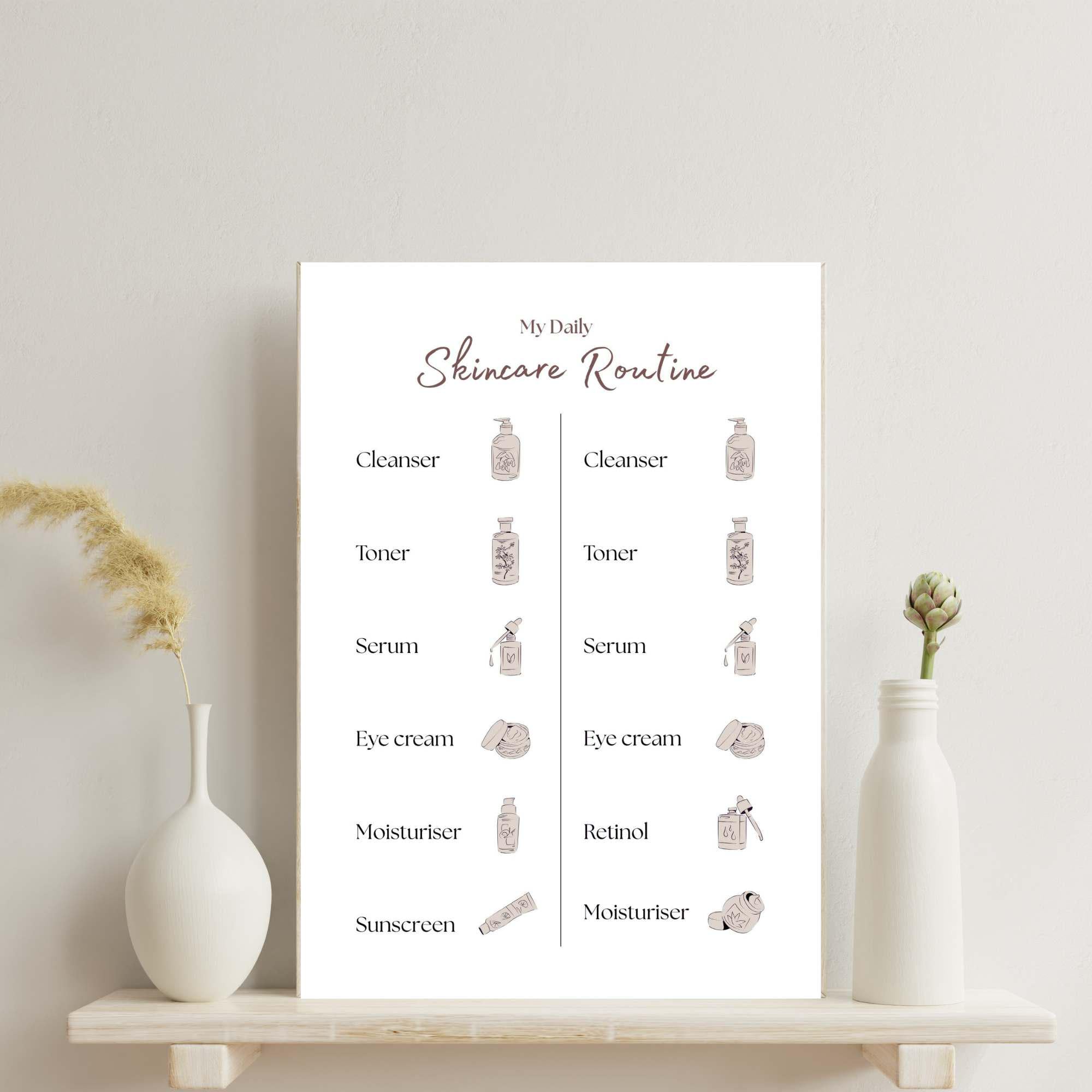 Skincare Routine Planner: Daily Beauty Calendar (PDF Printable Digital ...