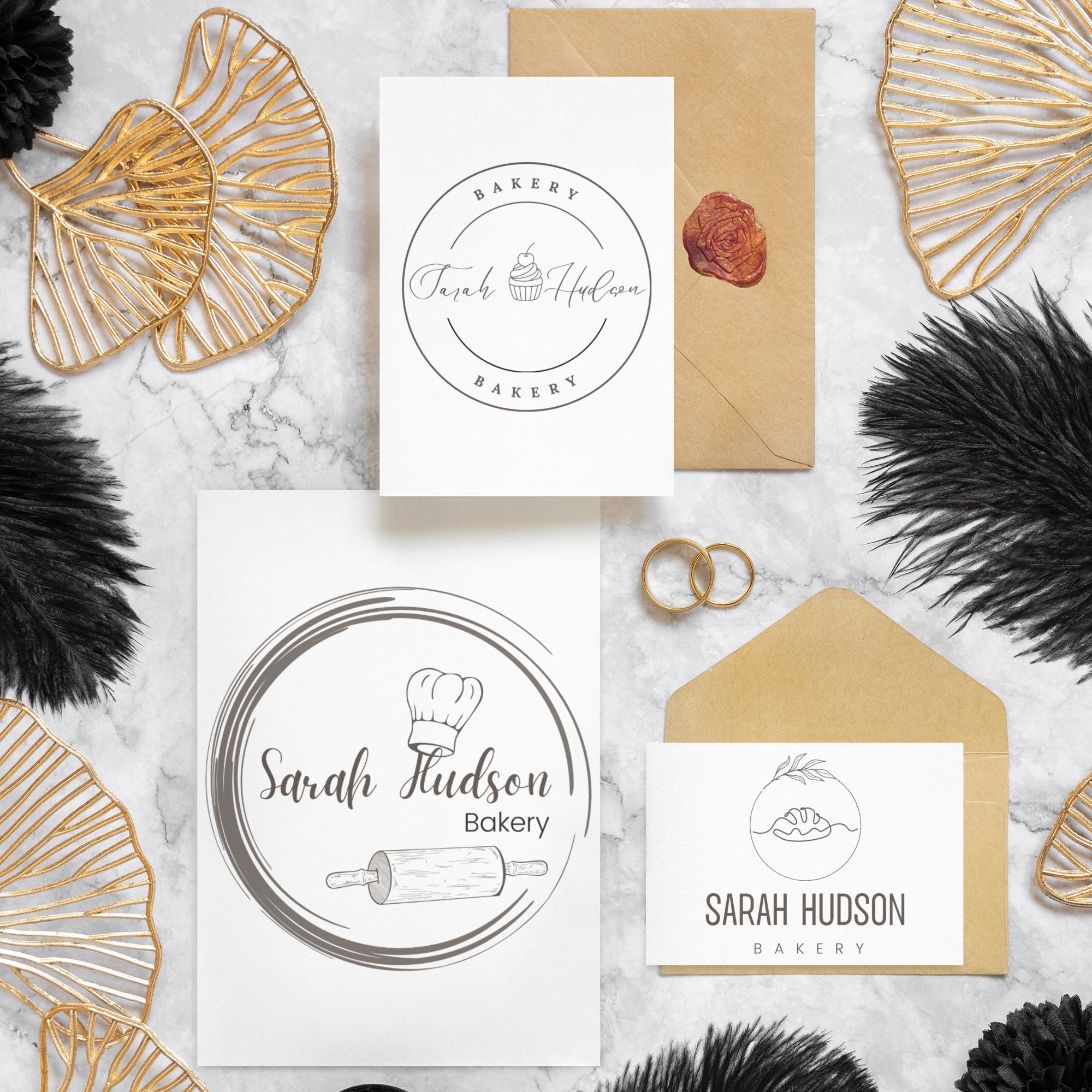 Custom Bakery Logo, Canva 6 Editable Cake Shop Logos, Modern Bakery ...