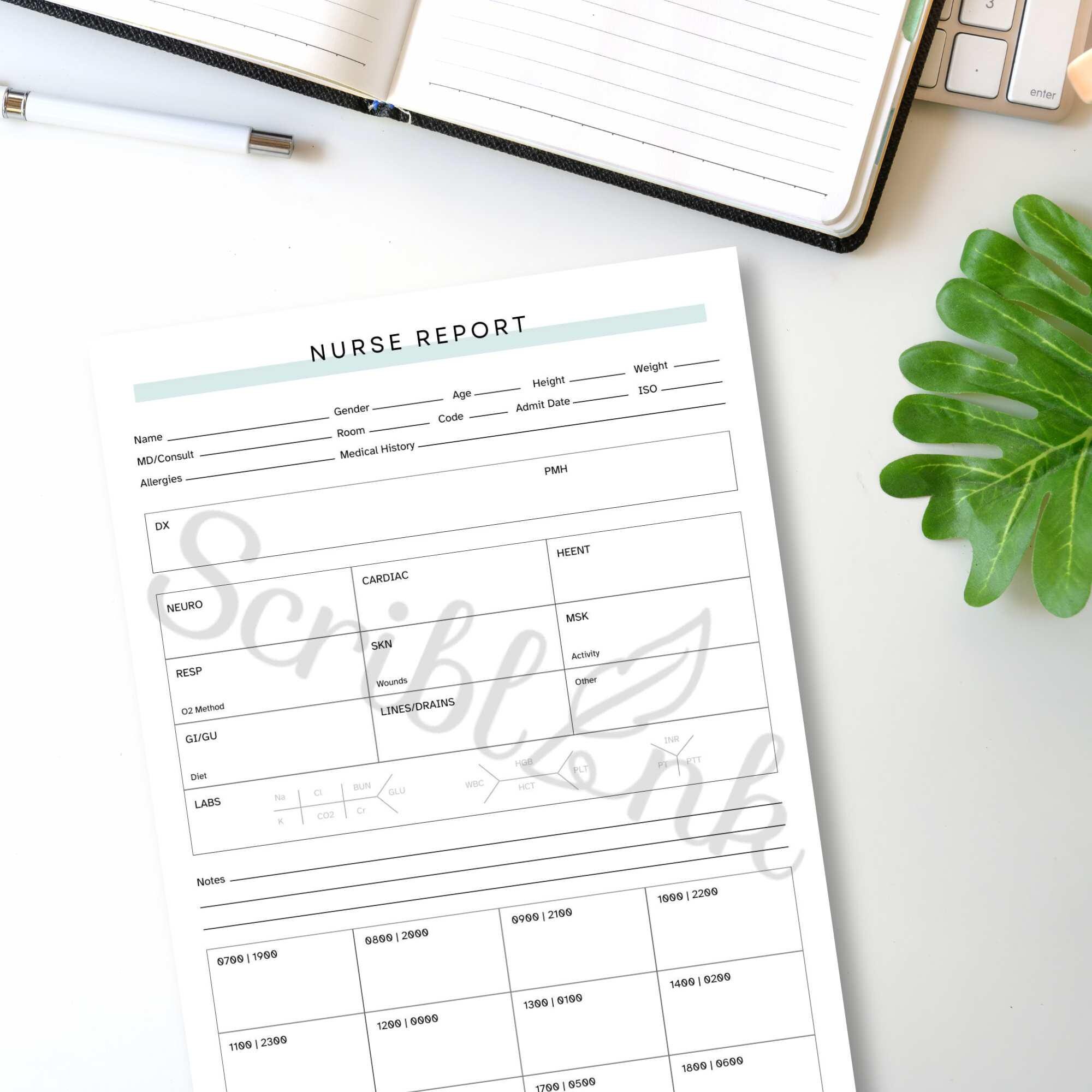 Nurse Report Sheet: RN Handoff Tool, Med Surg, Peds (canva Template ...