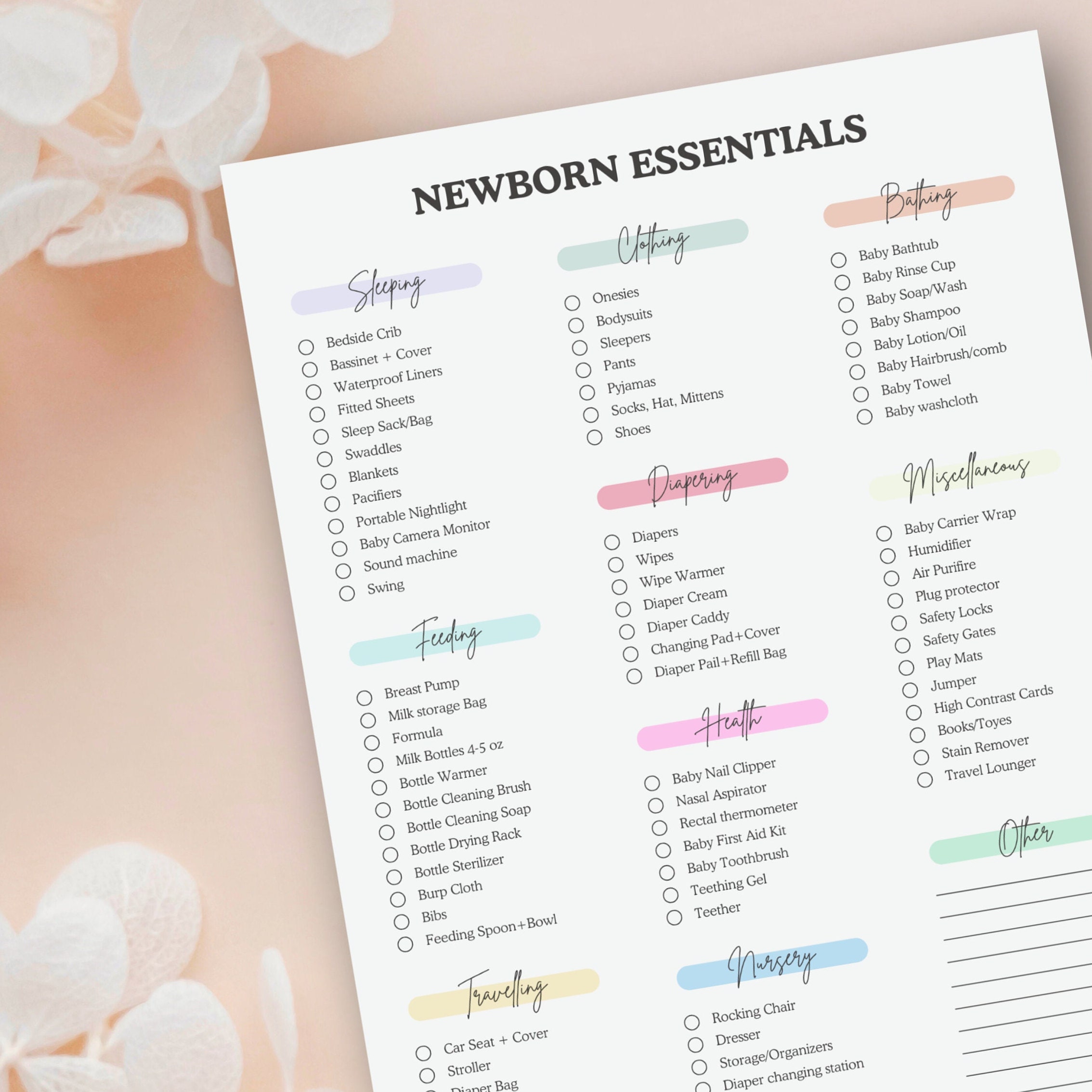 Newborn Essentials Checklist | Baby Checklist | Baby Essentials ...