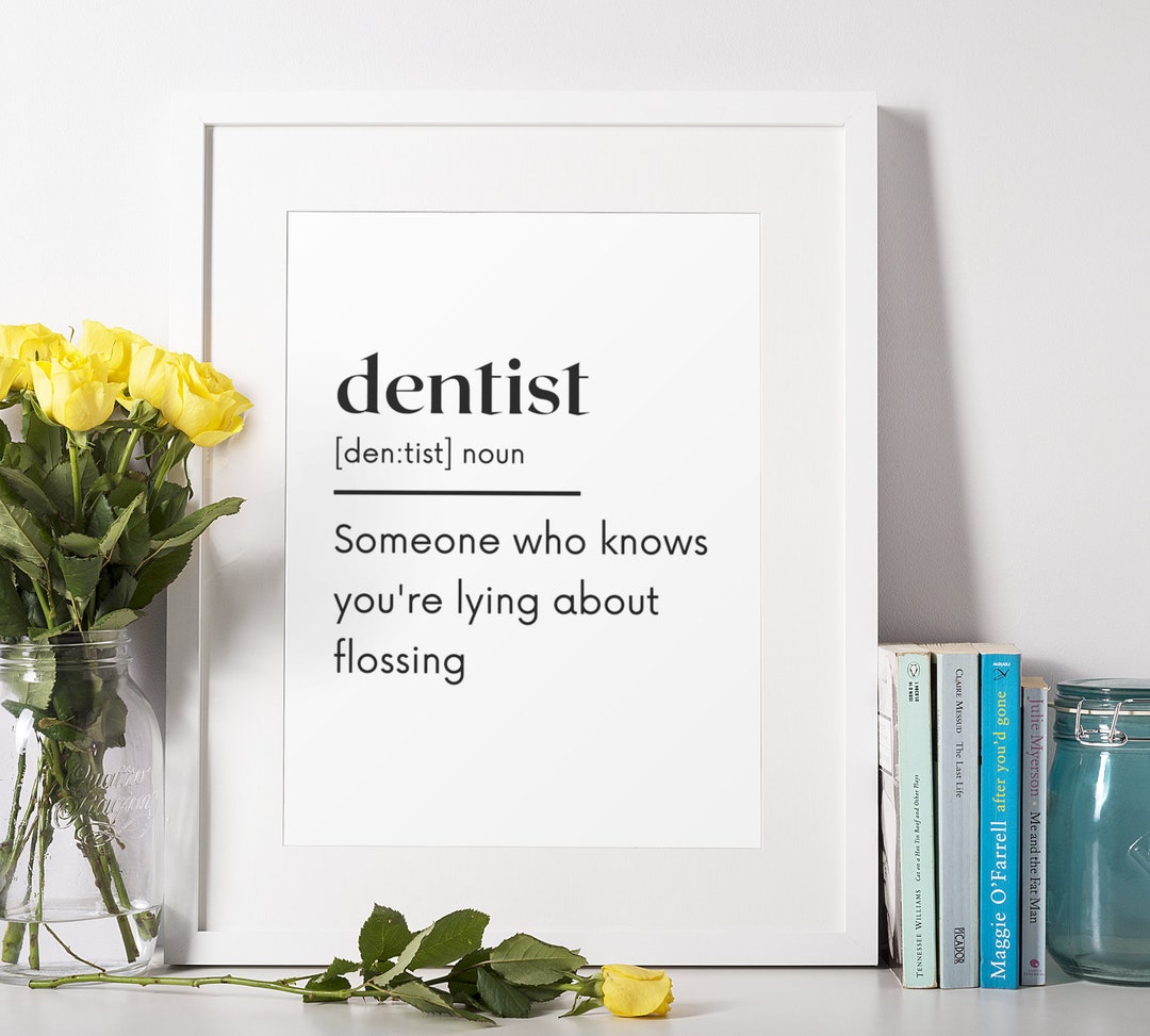 Funny Dentist Definition Digital Photo Illustration, Personalized Wall ...