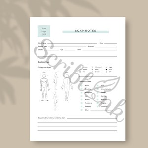 SOAP NOTES Template, Massage Therapy, PDF Canva Template Downloadable ...