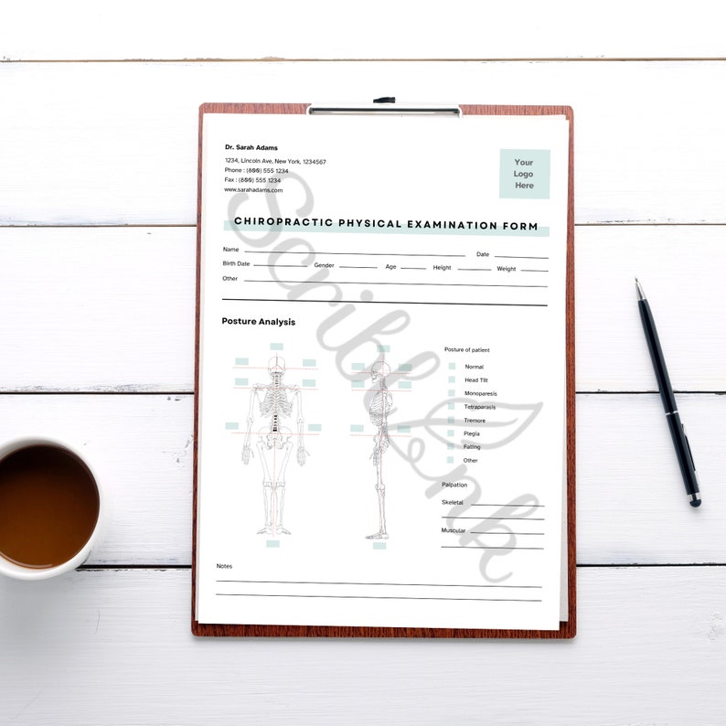 Chiropractic Physical Examination Information/ PDF Canva Template ...