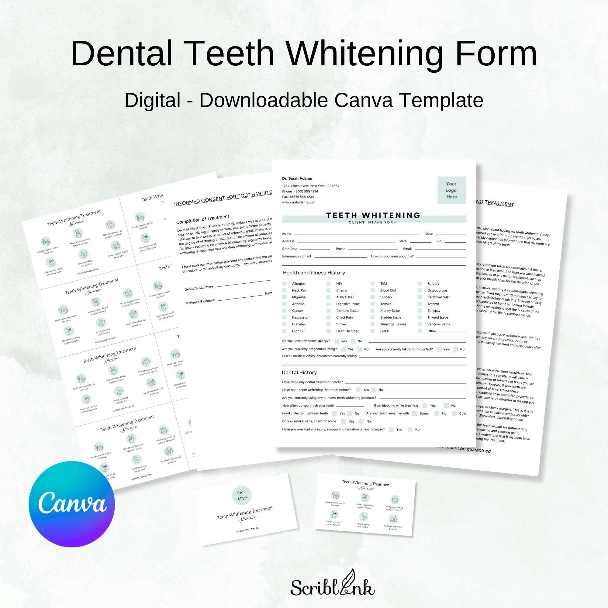 Dental Chart Notes Template