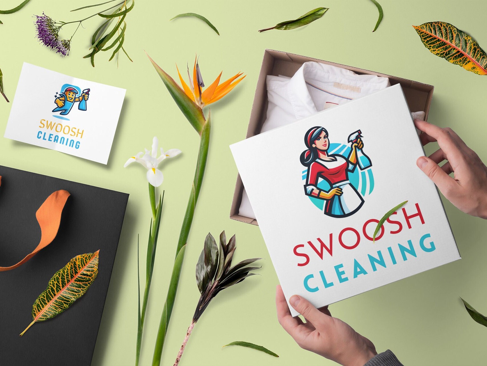 Custom Cleaning Service Logos, Canva 6 Editable Editable Housekeeping ...