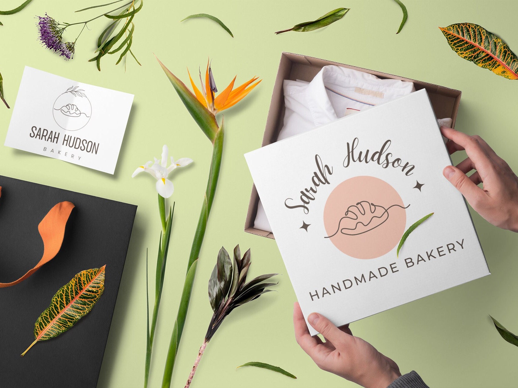 Custom Bakery Logo, Canva 6 Editable Cake Shop Logos, Modern Bakery ...