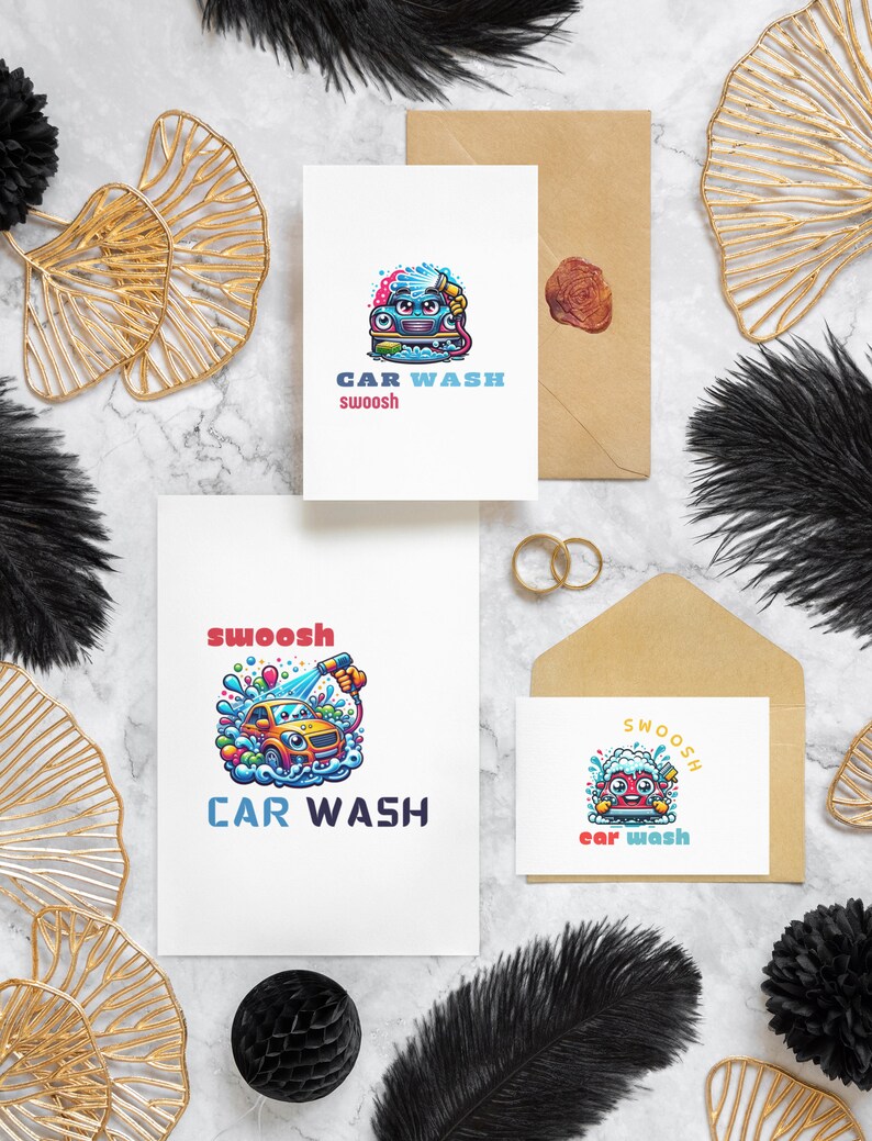 Custom Car Wash Logo, Canva 6 Editable Auto Wash Logos, Power Washing ...