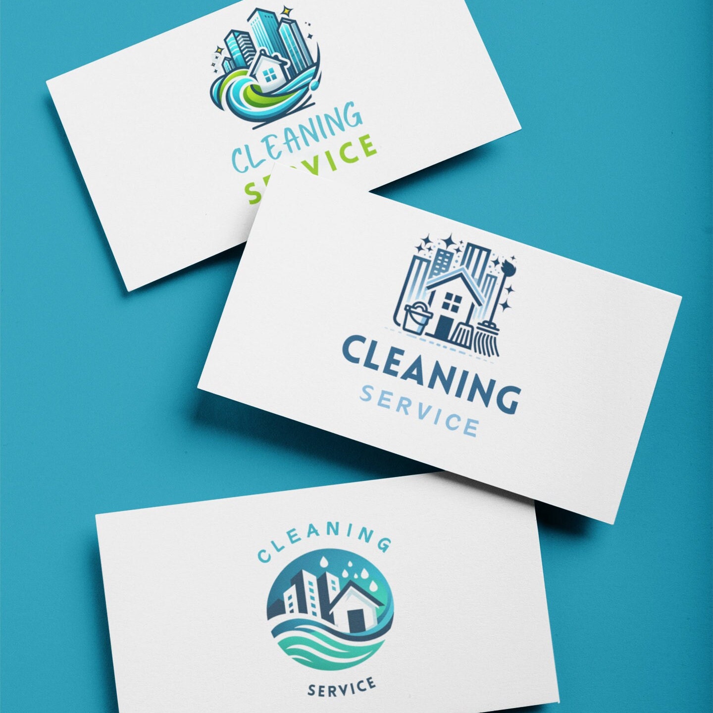 Professional Cleaning Company Logos, Canva 6 Editable Editable House ...