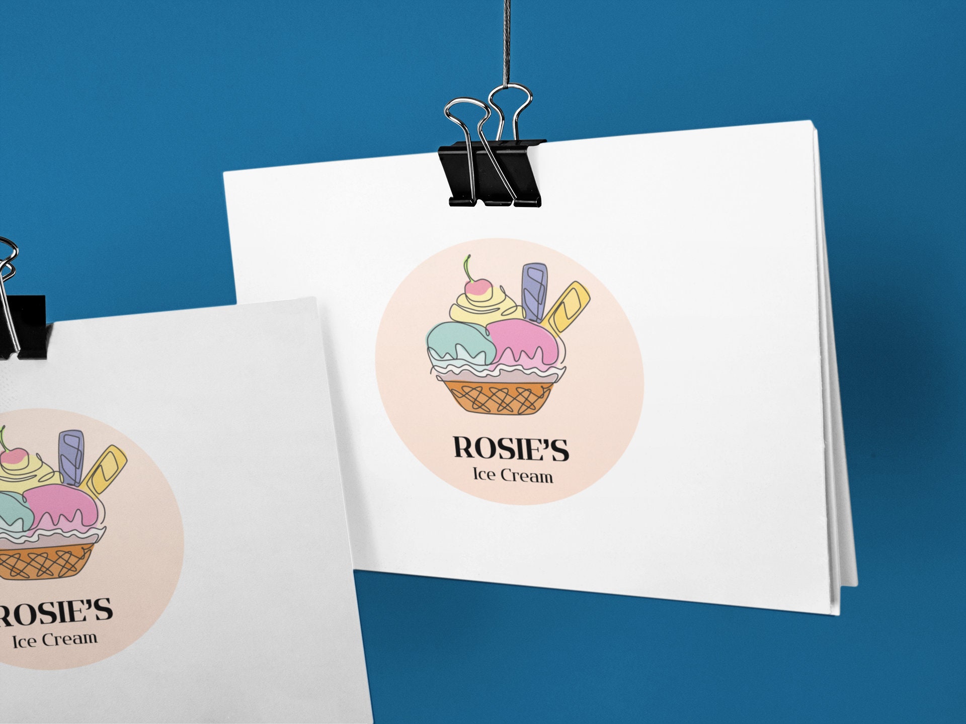 Custom Ice Cream Shop Logo, Canva 6 Editable Ice Cream Logo, Ice Cream ...