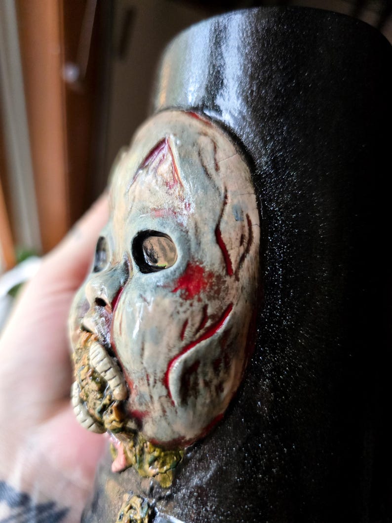 Hand-sculpted Zombie Vomit Mug, Glitter Glaze, Horror Coffee Cup ...