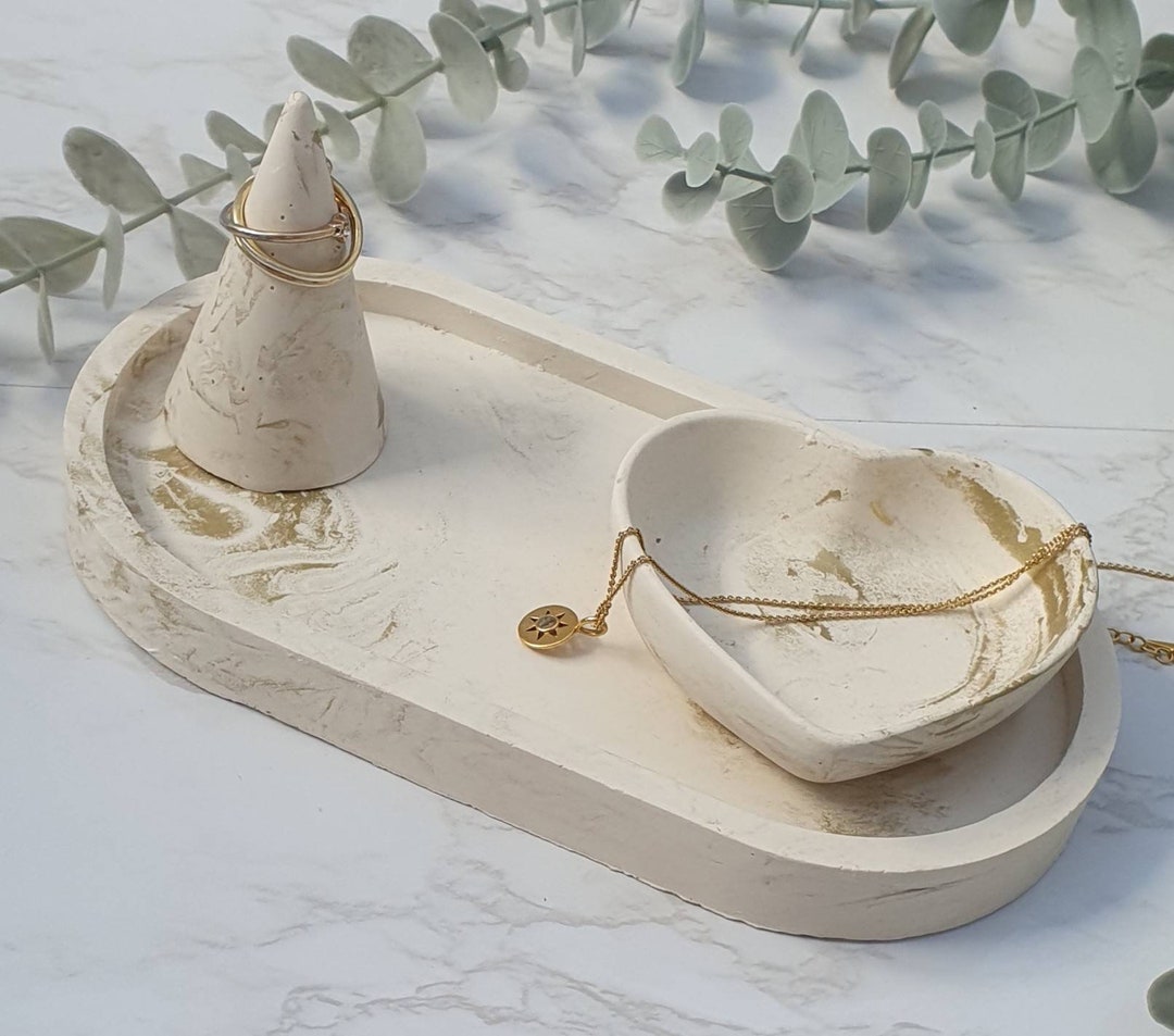 Handmade Jesmonite Gold Marbled Jewelry Tray, Ring Holder - Etsy UK