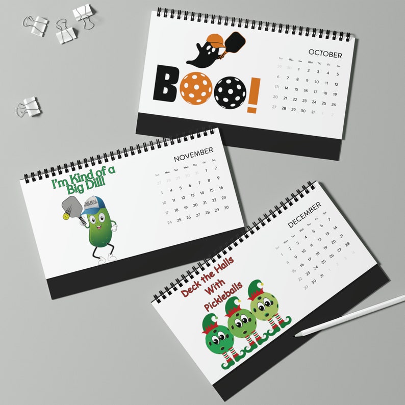 Pickleball Desktop Calendar 2024 Grid Pickleball Gifts for Women or Men ...
