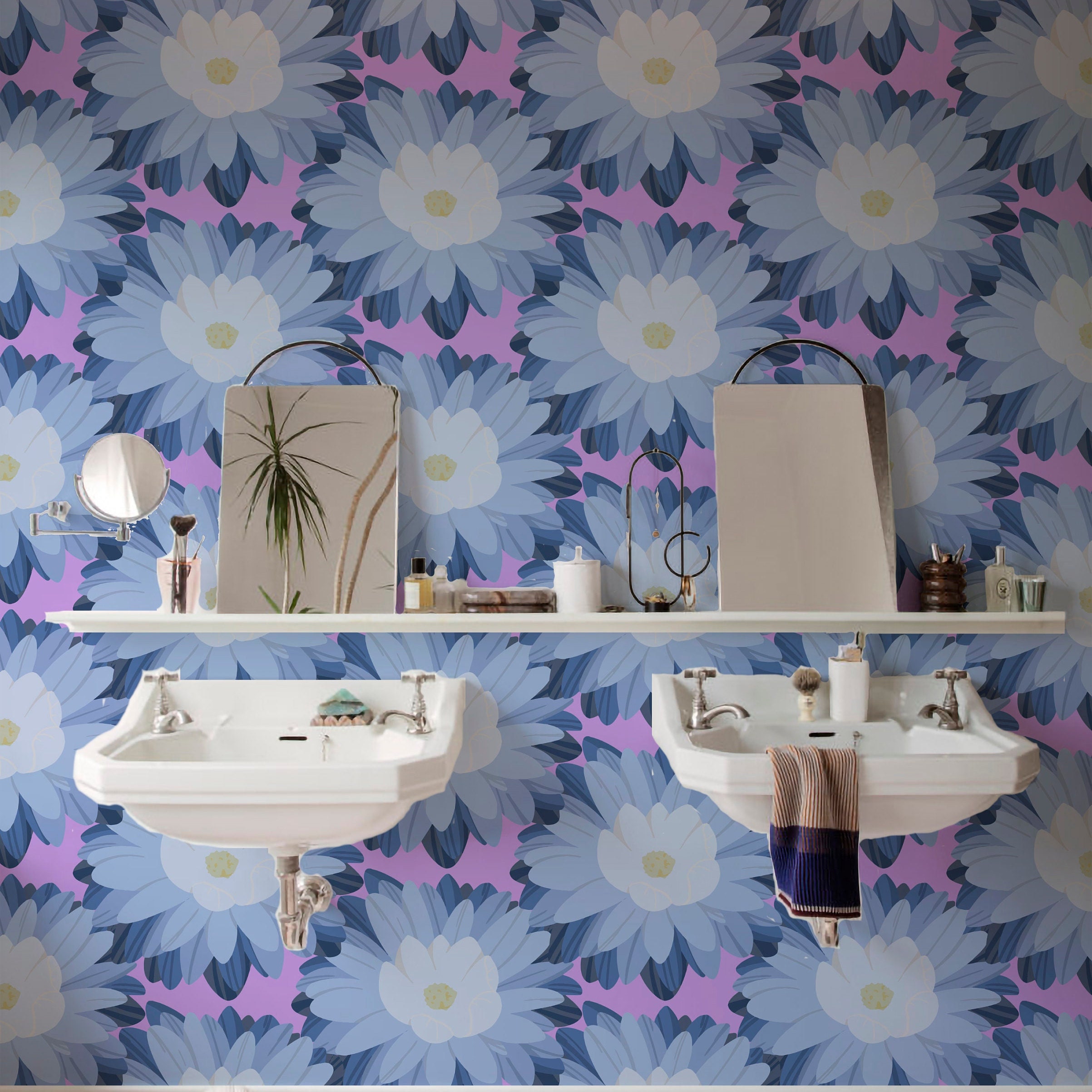 Funky Floral Wallpaper. Floral Wallpaper. Peel and Stick and ...