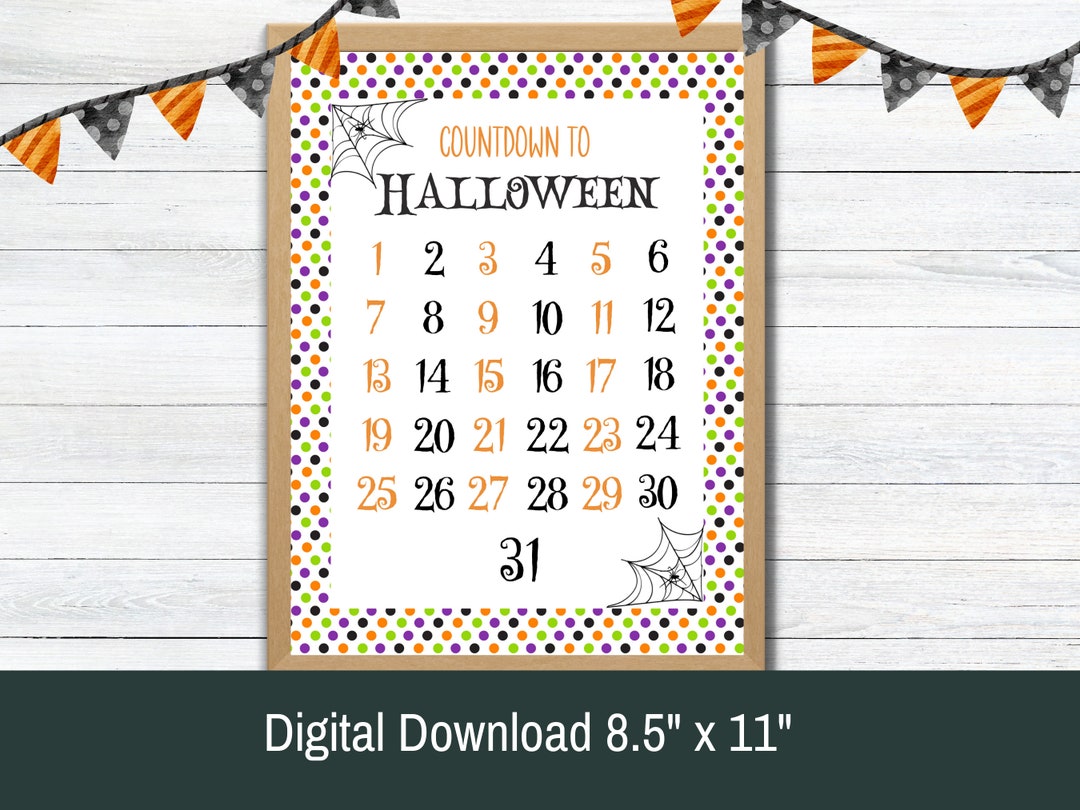 Printable Halloween Countdown Calendar - Halloween Activities for Kids ...