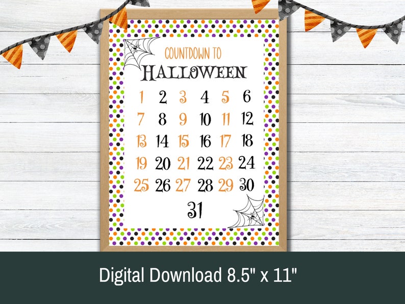 Printable Halloween Countdown Calendar - Halloween Activities for Kids ...