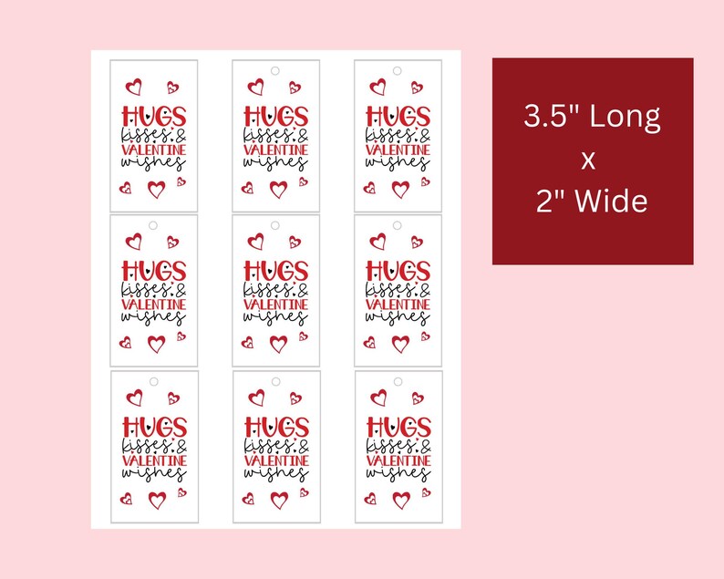 Printable Valentine Gift Tags, Treat Tags, Happy Valentine's Day ...