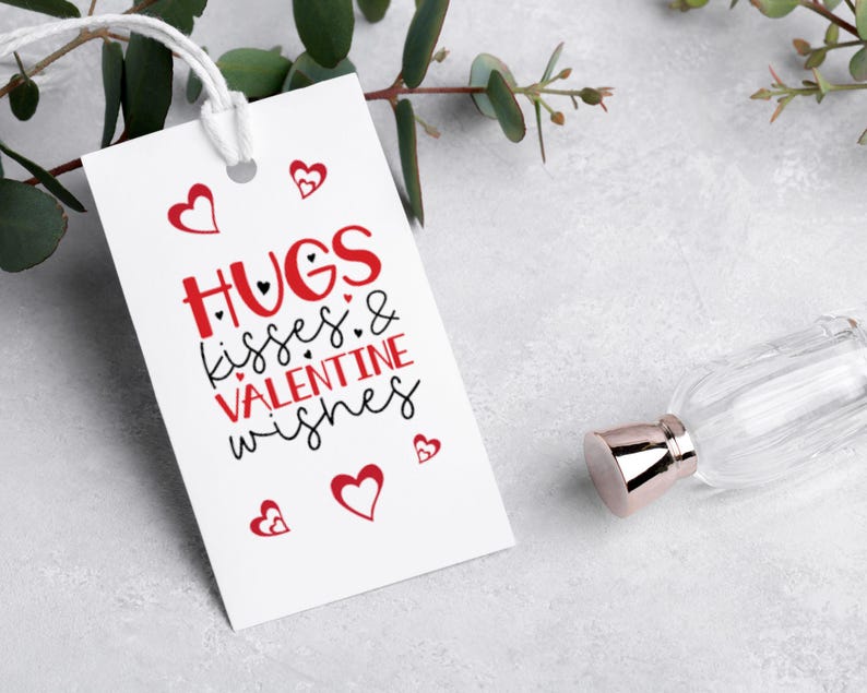 Printable Valentine Gift Tags, Treat Tags, Happy Valentine's Day ...